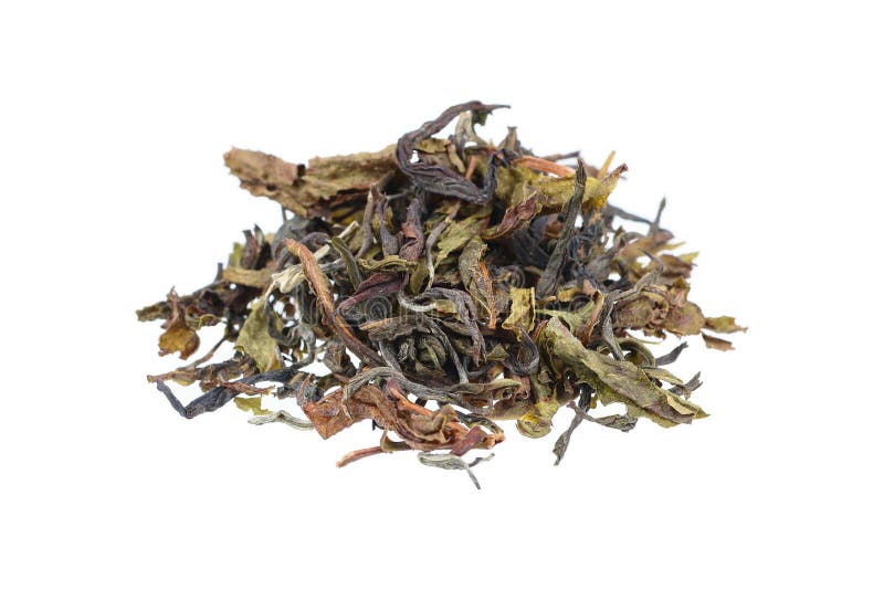 Dry Tea Leaves Isolated on White Stock Photo - Image of herb, drink ...