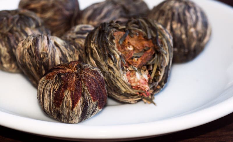 Dry Tea Pressed Green Tea Flowers, Stock Photo - Image of petals, green ...