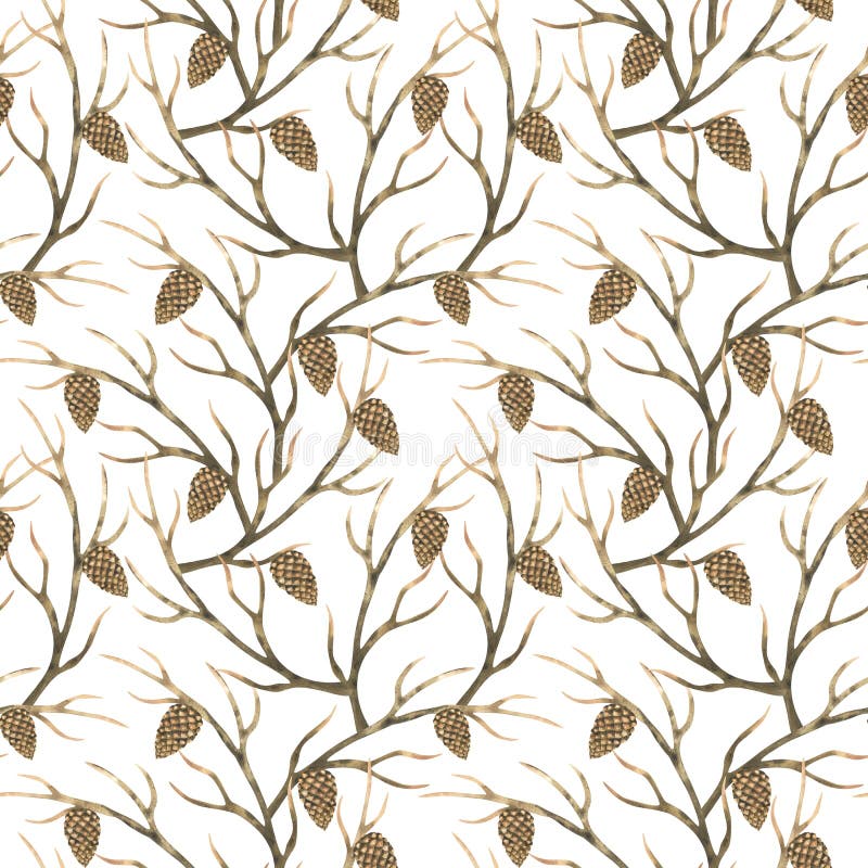 Dry Tree Branches and Triangular Cones. Brown Intertwining Branches ...