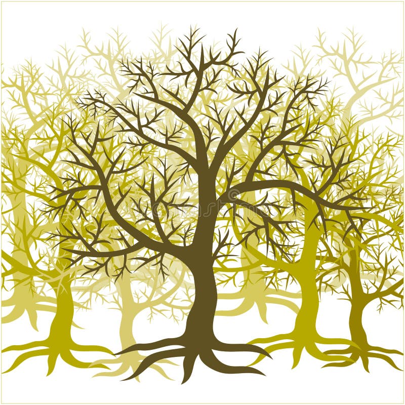 Dry tree forest stock vector. Illustration of green, animation - 28514914