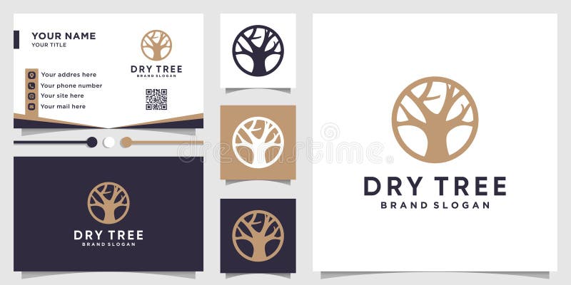 Dry Tree Logo with Creative Modern Concept for Business Premium Vector ...