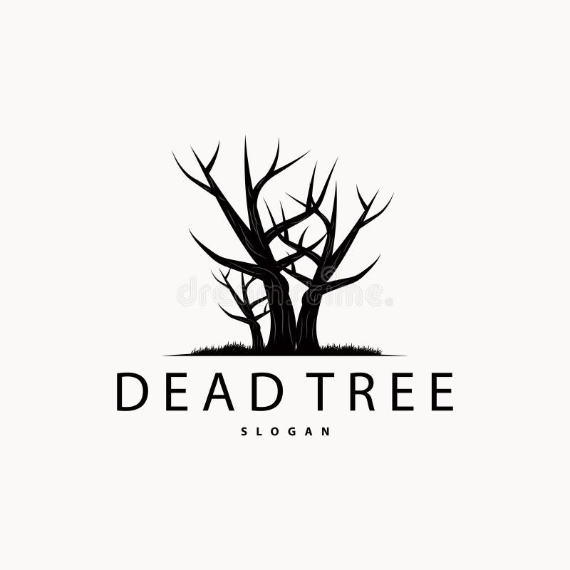 Dry Tree Logo, Dead Tree Plant Design Vector Silhouette Illustration ...