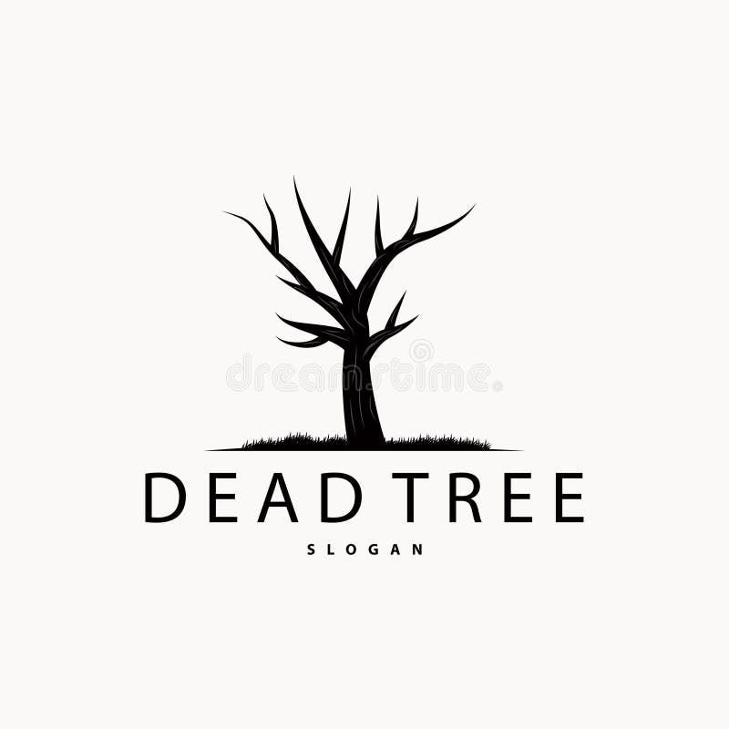 Dry Tree Logo, Dead Tree Plant Design Vector Silhouette Illustration ...