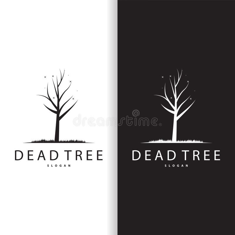 Dry Tree Logo, Dead Tree Plant Design Vector Silhouette Illustration ...