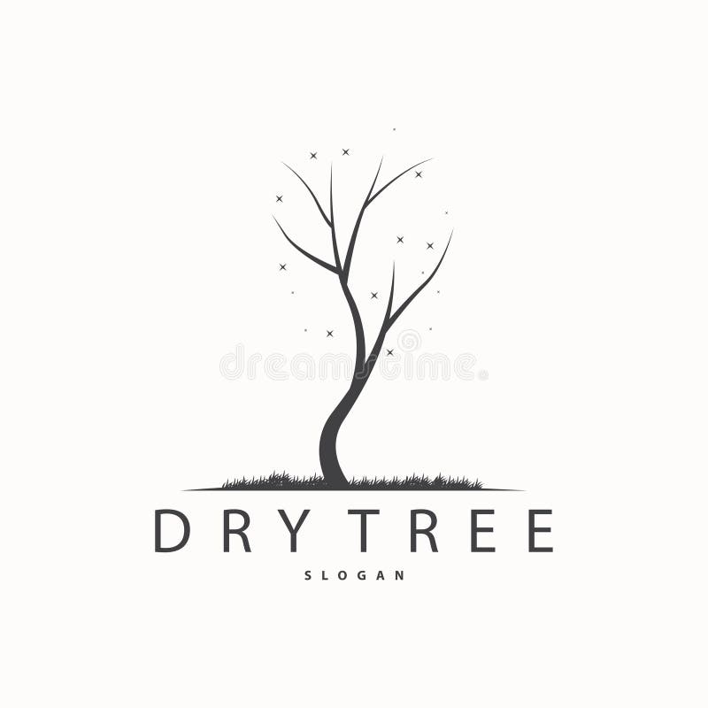 Dry Tree Logo, Dead Tree Plant Design Vector Silhouette Illustration ...