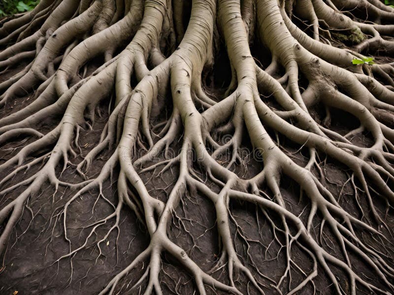 Dry tree roots in ground stock illustration. Illustration of travel ...