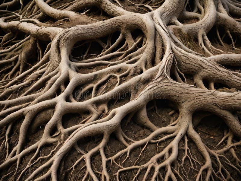 Dry tree roots in ground stock illustration. Illustration of travel ...
