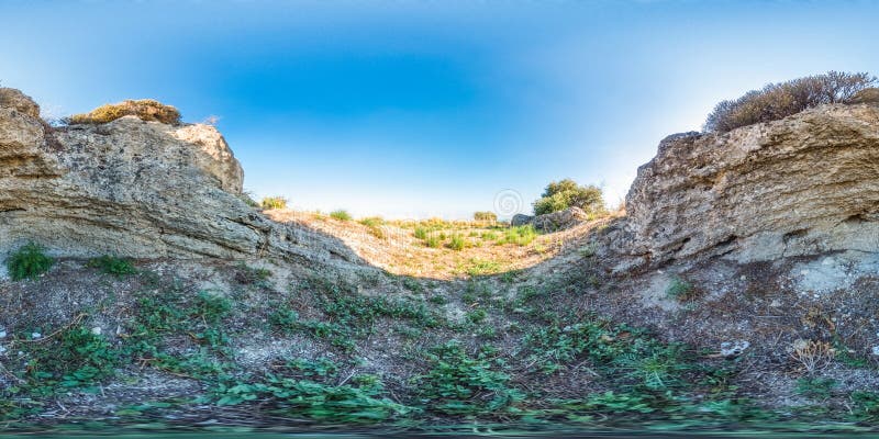 Dry Valley Panoramical 360 Landscape View Stock Image - Image of ...