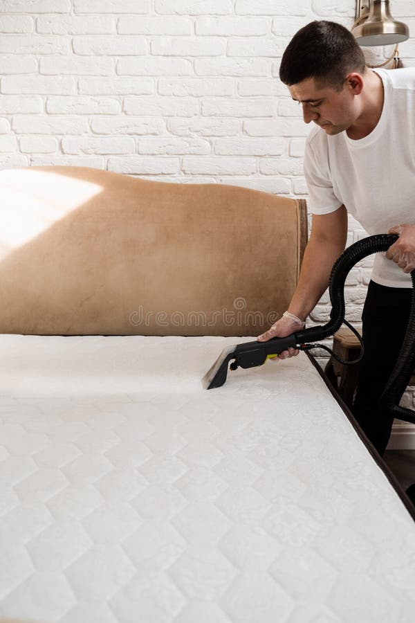Dry Wash Cleaner is Removing Dirt and Dust from Bed Headboard Using Dry ...