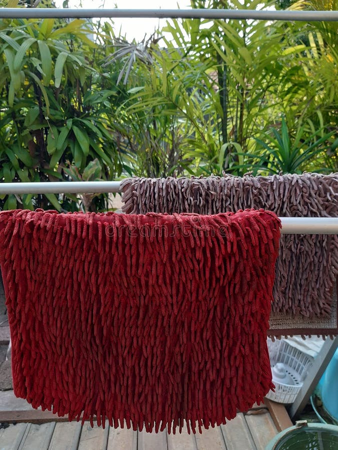 Dry after Washing the Red and Brown Mat Stock Photo - Image of soil ...