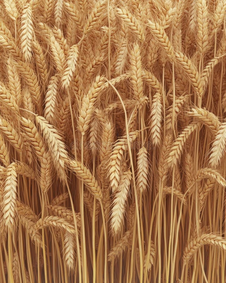 Dry Wheat Stalks with Visible Texture in Hyperrealistic Image Stock ...
