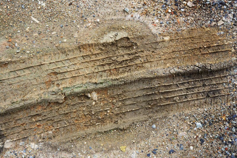Dry Wheel Track on Dirt Soil Texture Stock Image - Image of surface ...