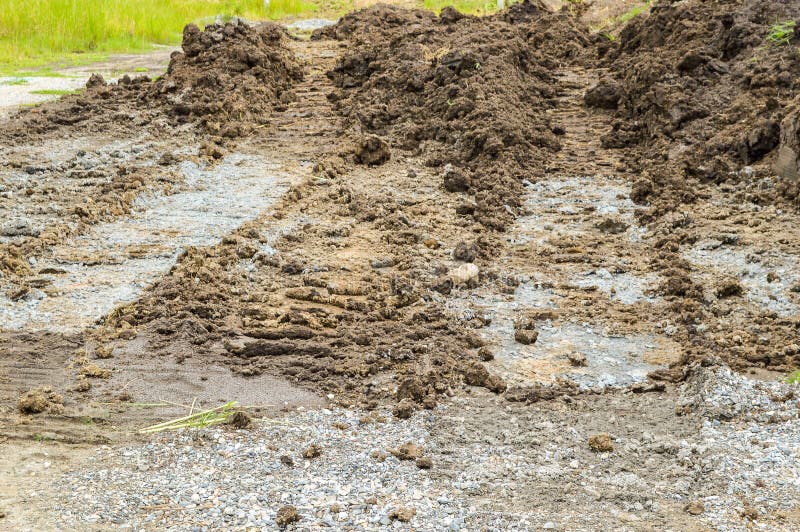 Dry Wheel Track on Dirt Soil Texture Stock Image - Image of surface ...
