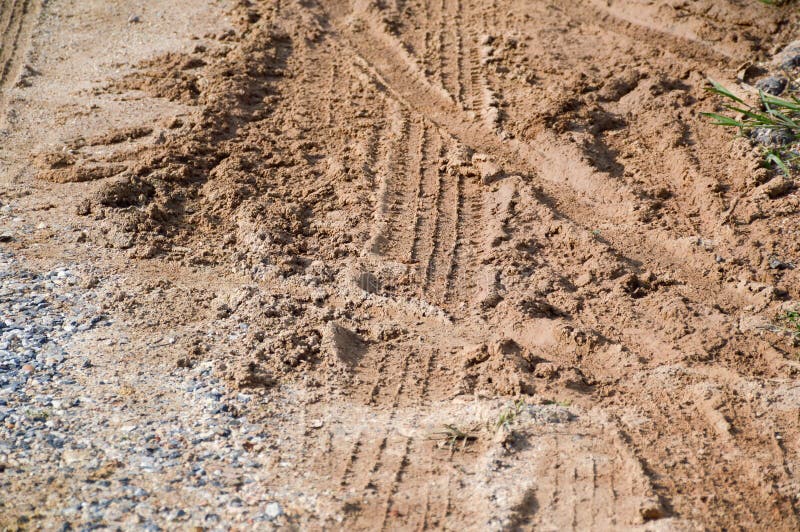 Dry Wheel Track on Dirt Soil Texture Stock Photo - Image of rough ...