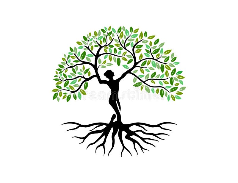 Dryad Tree Logo Isolated. Mythology Tree Vector Illustration Stock ...