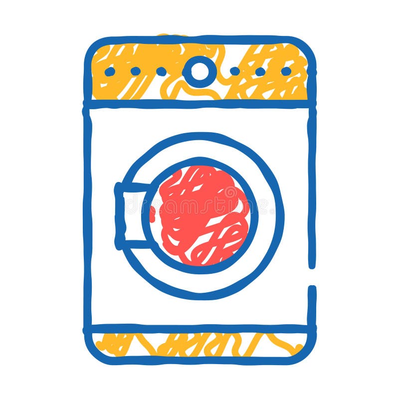 Dryer Machine Icon Doodle Illustration Stock Illustration ...