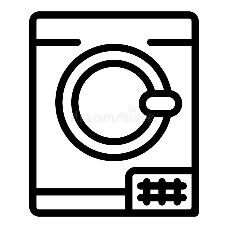 Dryer Machine Line Icon. Laundry Service Sign. Dry Clothing. Vector ...