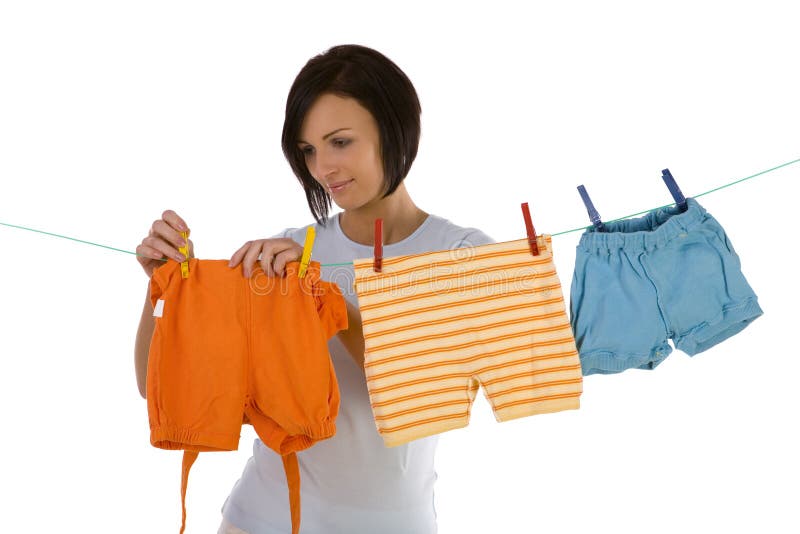 Drying baby clothes stock photo. Image of laundering, house - 4494958