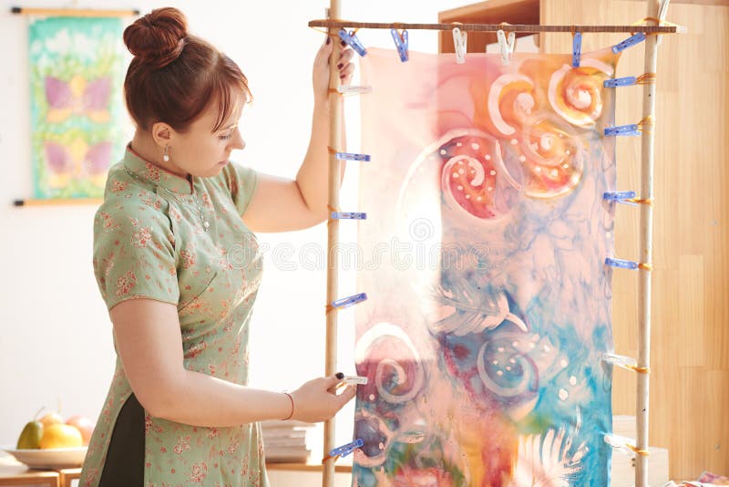 Drying canvas stock photo. Image of pensive, artist, talent - 89520892