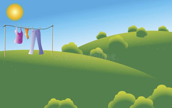 Clothes Drying Sun Stock Illustrations – 693 Clothes Drying Sun Stock ...