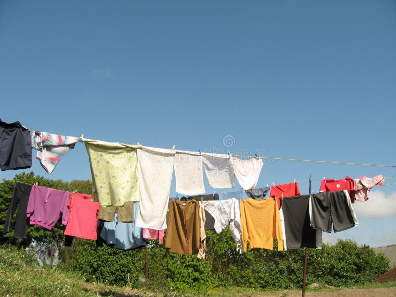 Drying clothes stock photo. Image of towels, rope, dress - 5614724