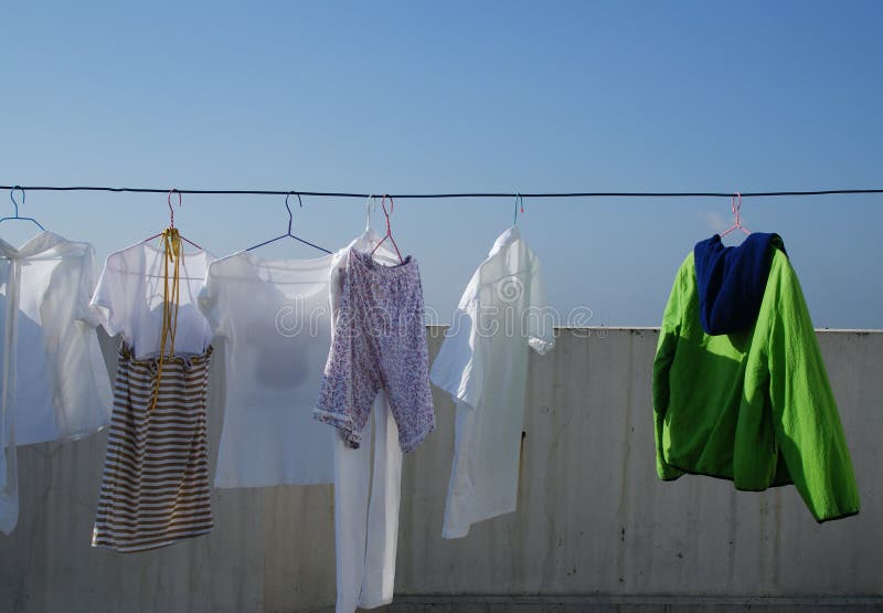 Drying clothes stock photo. Image of clothesline, shirts - 9635536