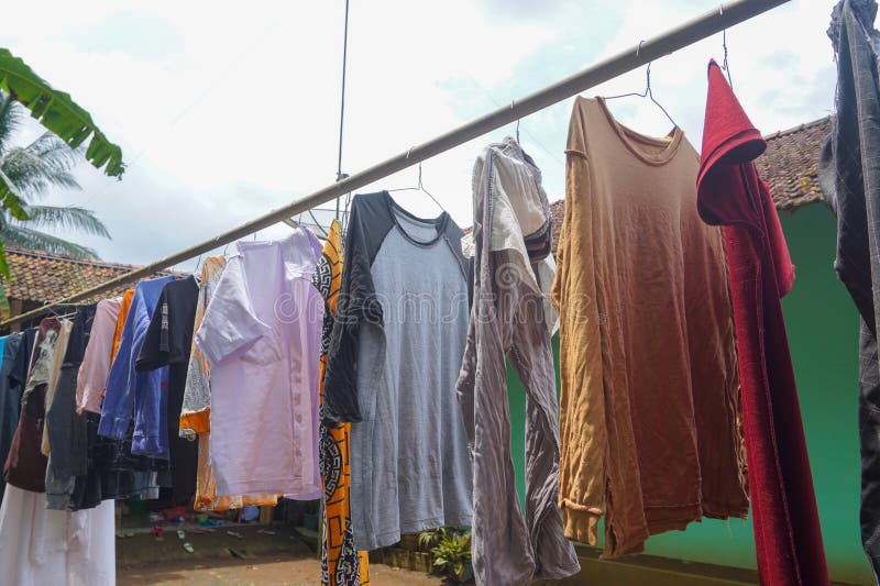 Drying Clothes Have Been Washed Manually Using Sun Stock Photos - Free ...