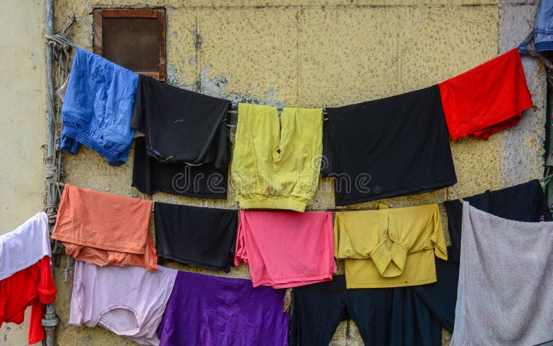 Drying Clothes on Street in Amritsar, India Stock Photo - Image of city ...