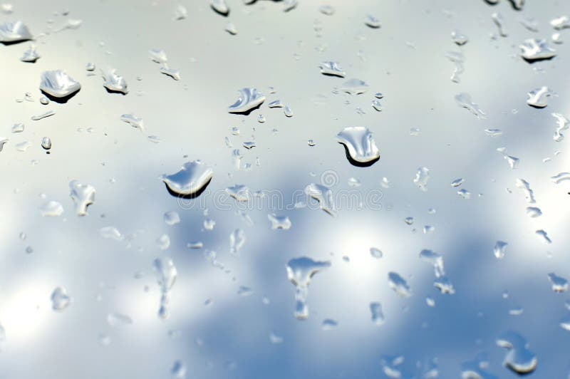 Drying Drops on the Window Left by the Rain.close Up Stock Image ...