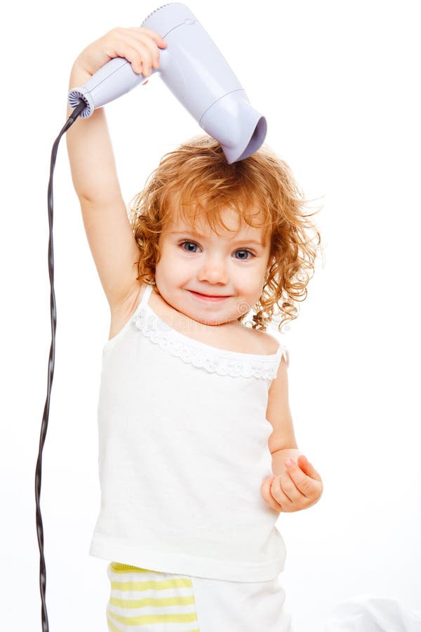 Drying hair stock image. Image of casual, caucasian, cute - 11689871