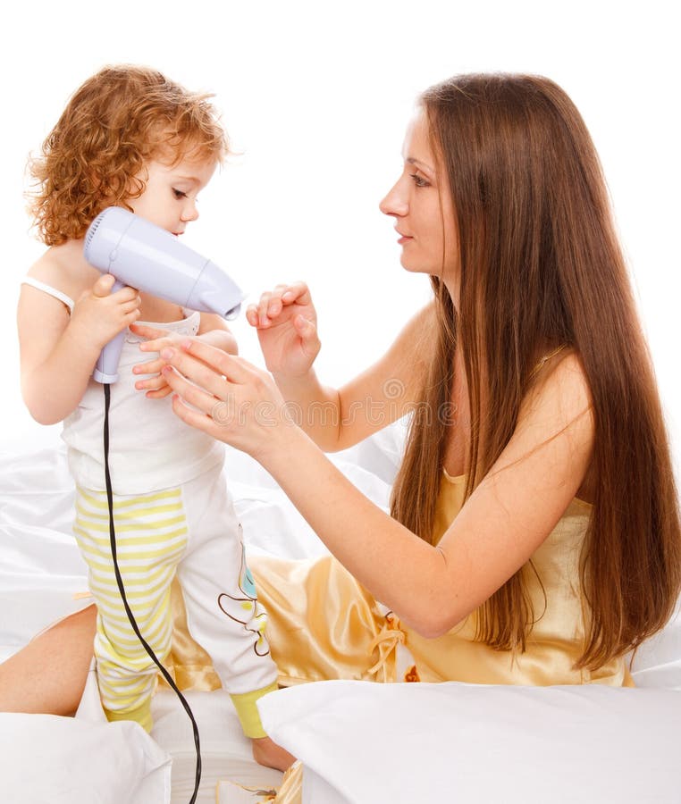 Drying hair stock image. Image of casual, caucasian, cute - 11689871