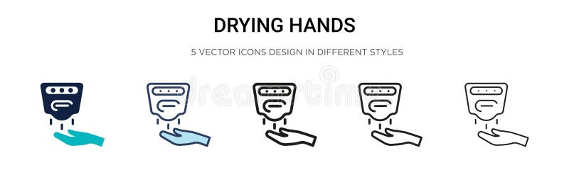 Drying Hands Icon in Filled, Thin Line, Outline and Stroke Style ...