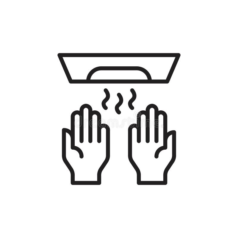 Drying Hands Icon Flat Line Illustration Stock Vector - Illustration of ...