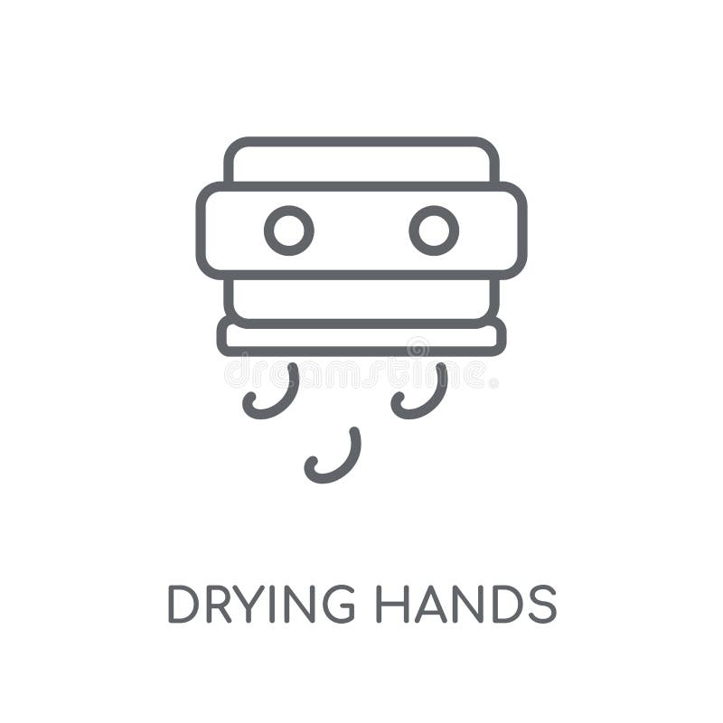 Drying Hands Outline Vector Icon. Thin Line Black Drying Hands Icon ...