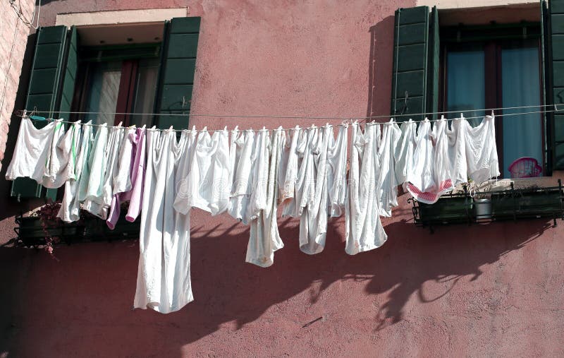 Drying Laundry in the Italian House Stock Photo - Image of home, dried ...