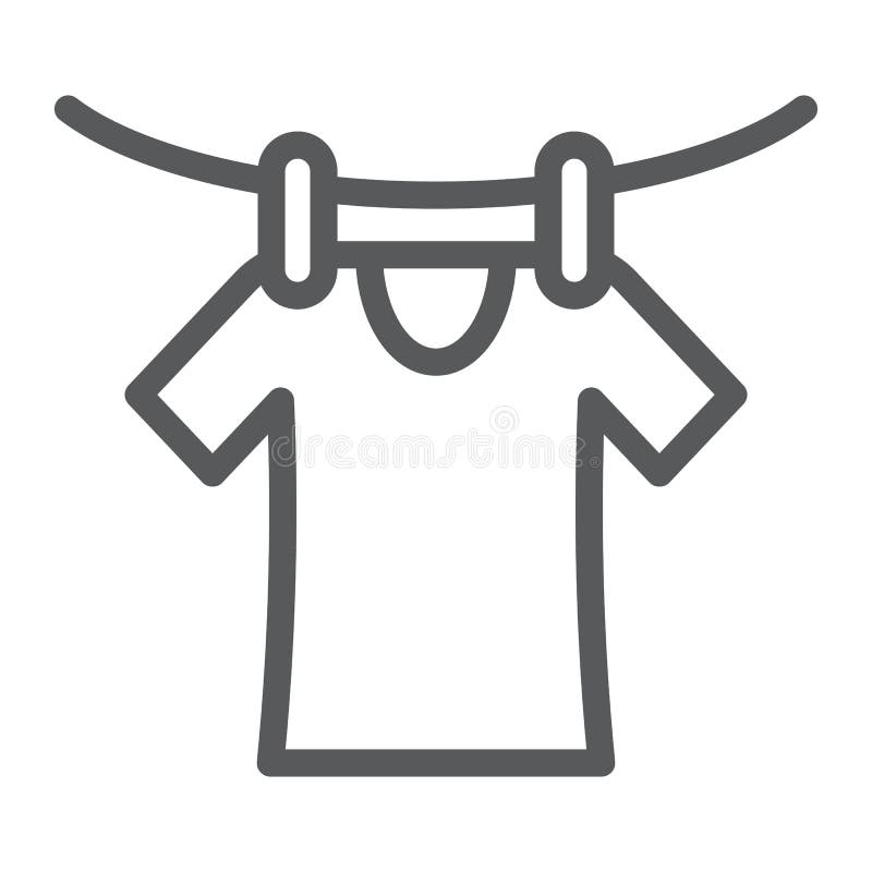 Drying Line Icon, Laundry and Dry, Clothes Sign, Vector Graphics, a ...