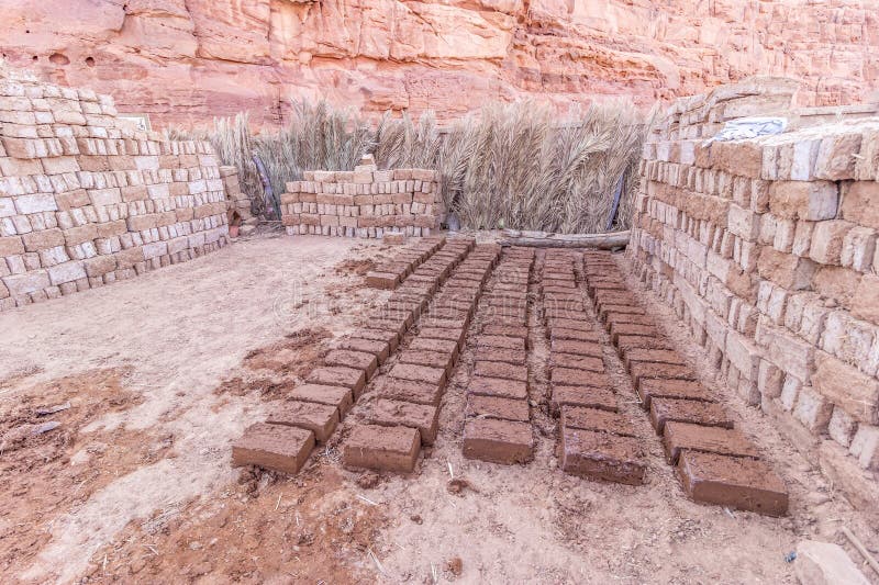 Drying Mud Bricks in Al Ula Old Town, Saudi Arab Stock Photo - Image of ...
