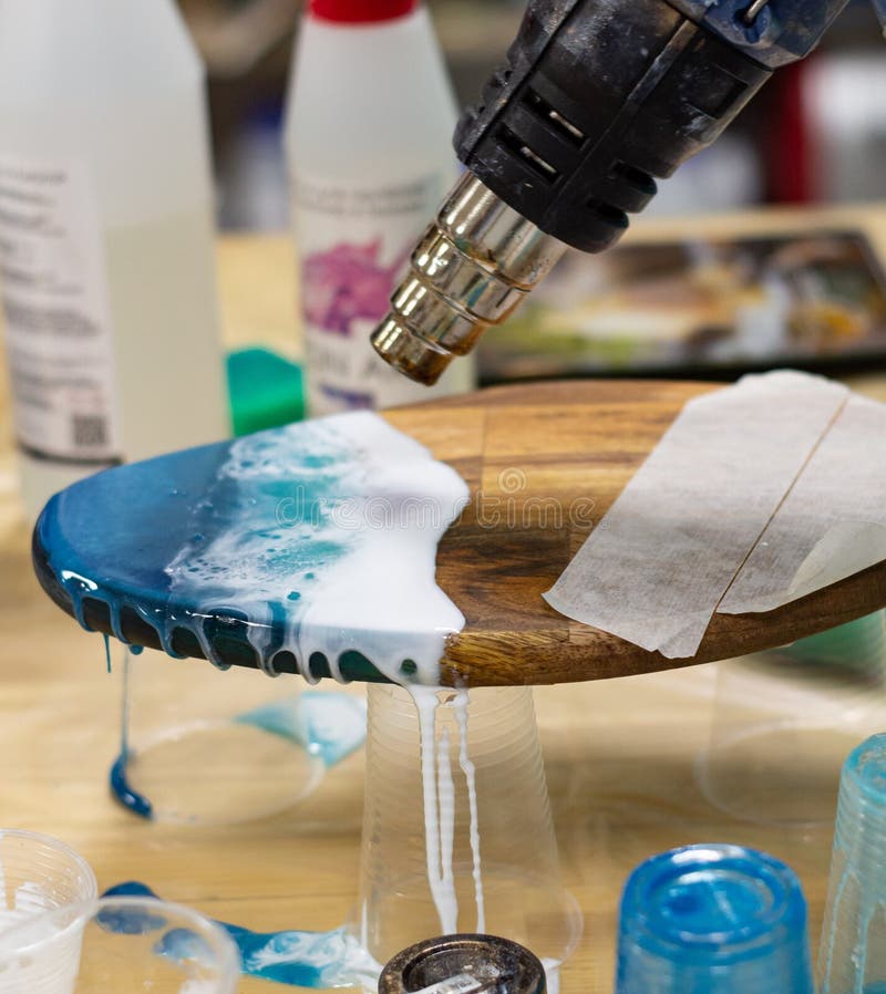 Drying Paint with a Hairdryer on the Board Stock Image - Image of ...