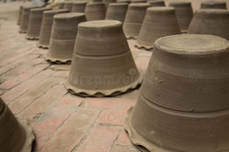 Drying pots stock photo. Image of field, urban, depth - 53499964