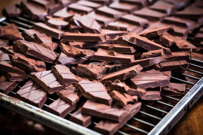 Drying Rack Filled with Dark Chocolate Bars Stock Image - Image of ...