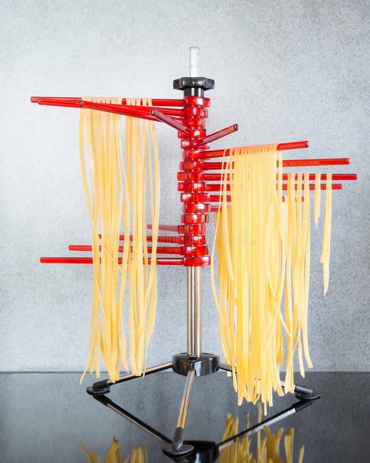 Drying Self-made Italian Pasta Stock Photo - Image of food, tastily ...