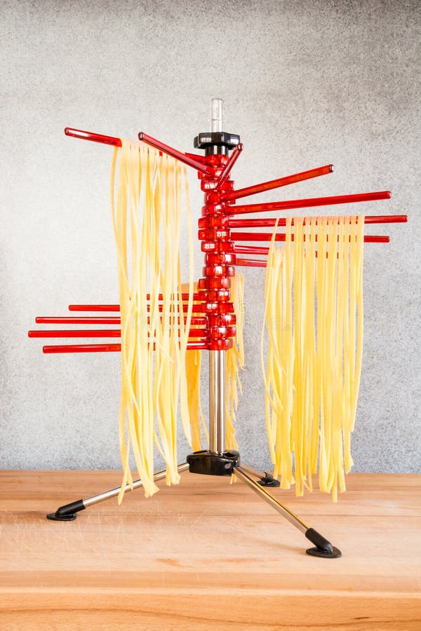 Drying Self-made Italian Pasta Stock Photo - Image of fettuccine ...