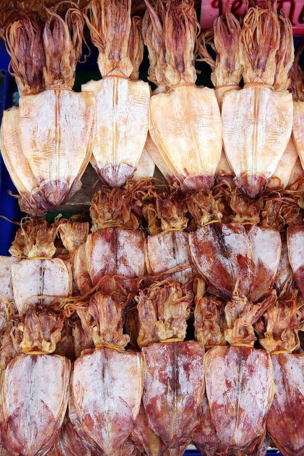 Drying Squid for Sale at a Market Stock Image - Image of market ...