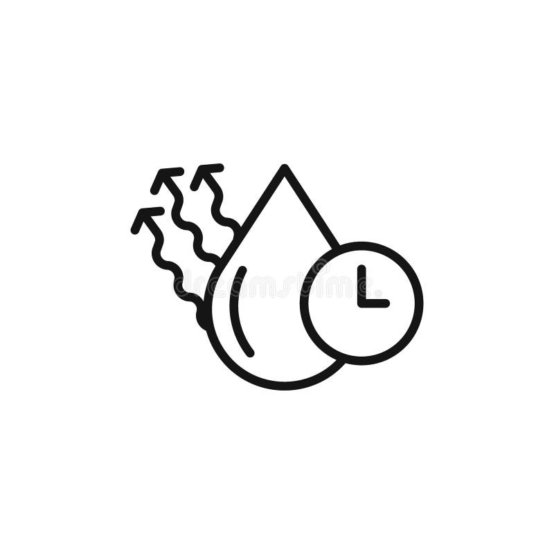 Drying Time Thin Line Icon Set Stock Vector - Illustration of graphic ...