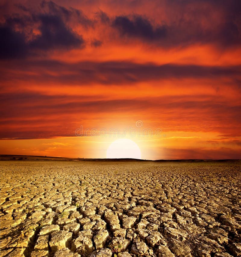 Sunset over Dry Lake stock image. Image of environment - 6252071