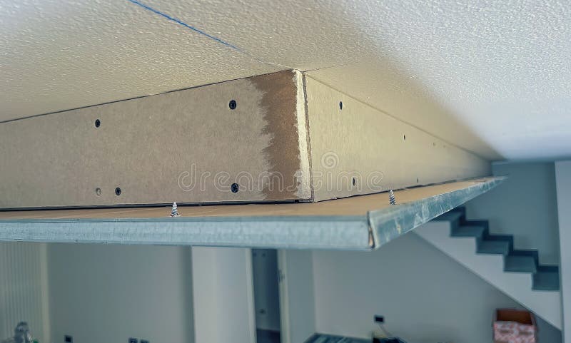 Drywall Ceiling Under Construction, Ready for Led Strips Illumination ...