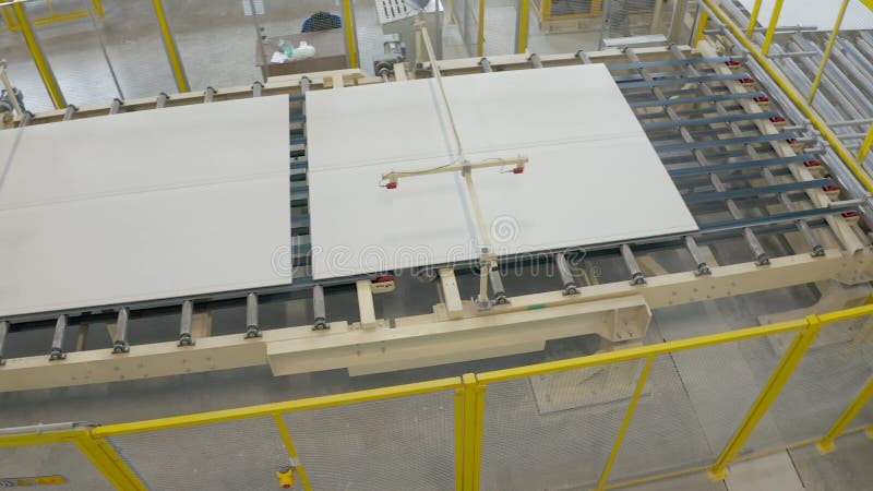 Drywall or Gypsum Board Production Workshop. Automated Production Line ...