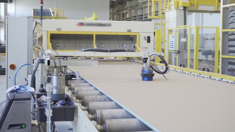 Drywall or Gypsum Board Production Workshop. Automated Production Line ...