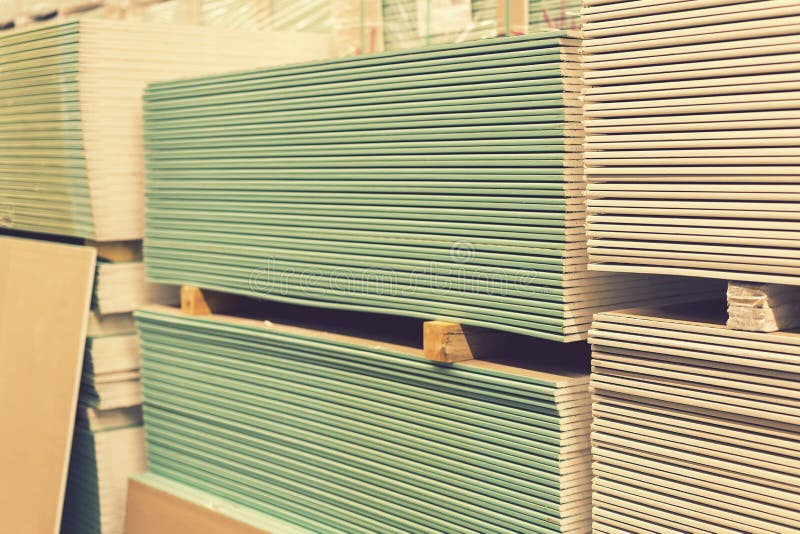 Drywall in a Hardware Store. Drywall Sheets for Repair and Construction ...