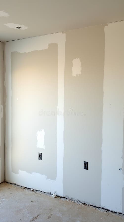 Drywall Installation in Progress at Home Interior Construction Site ...